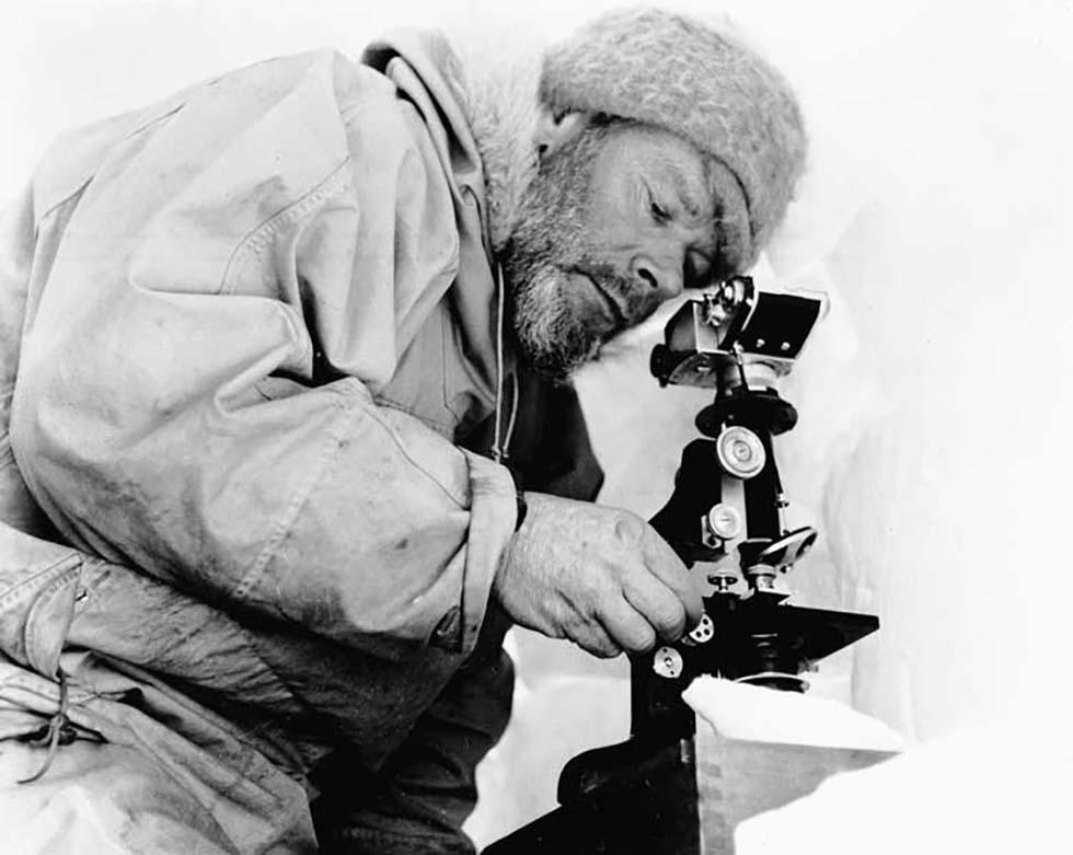 Scientist studies snow and ice crystals in Antarctica | naa.gov.au