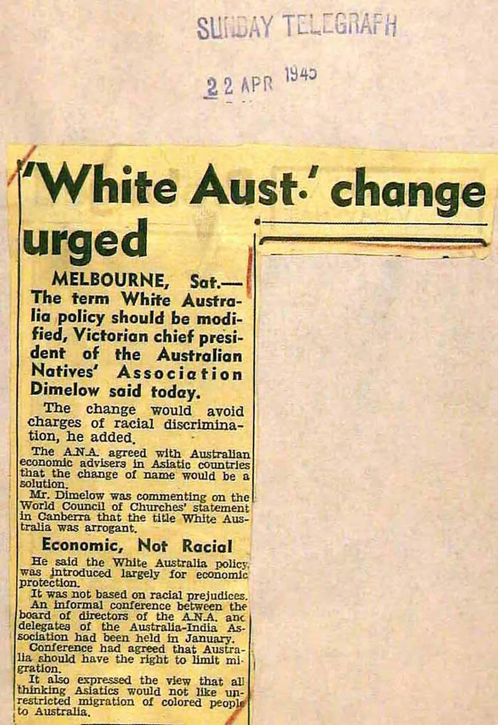 Call to change the term White Australia policy to avoid racial ...