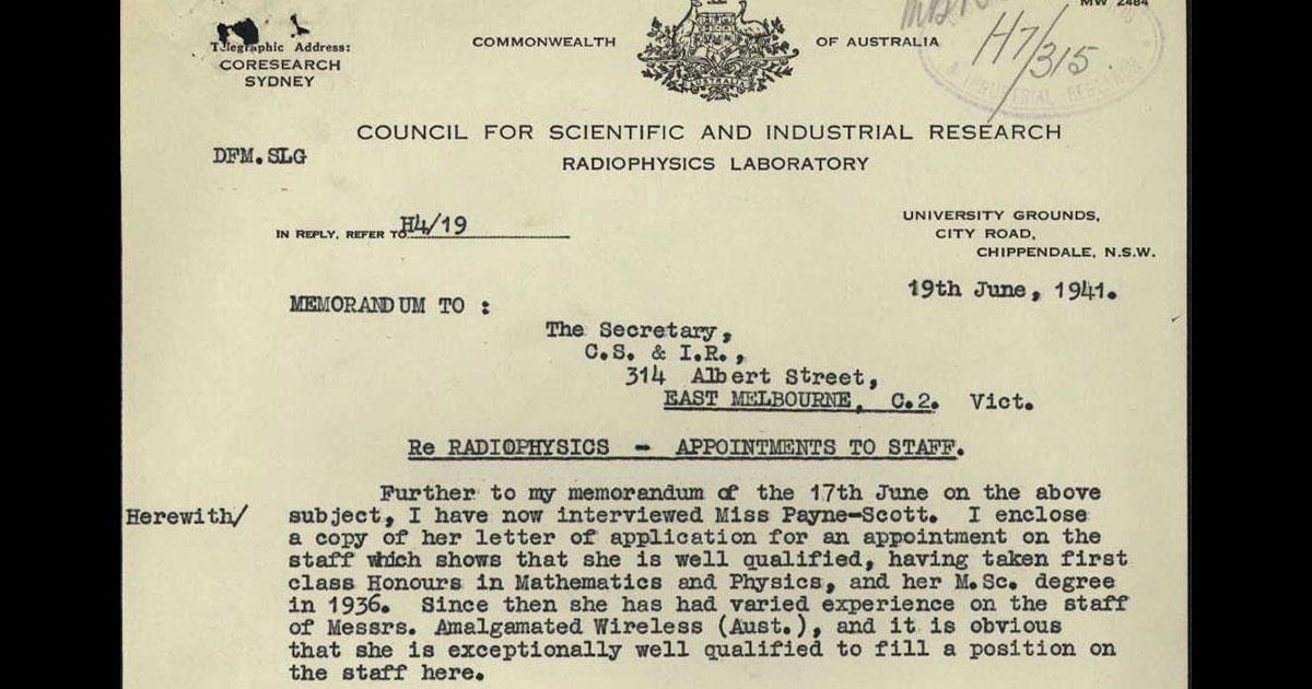 The secret life of Miss Ruby Payne-Scott | naa.gov.au